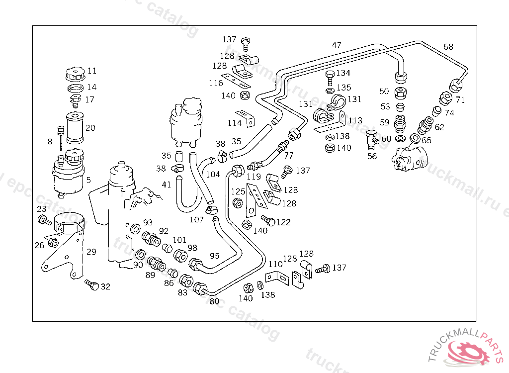 Схема Mercedes A0019901267 двигатель 2422 L,2527 L 653.419