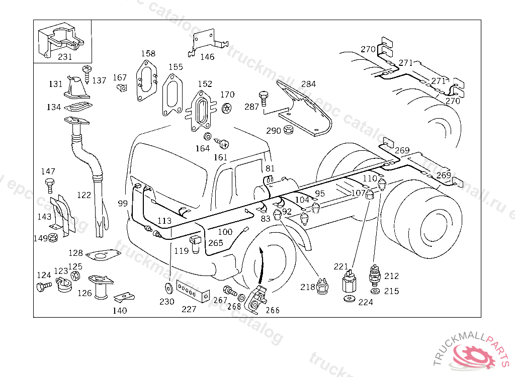 Схема Mercedes A6545402727 двигатель 1735 655.027