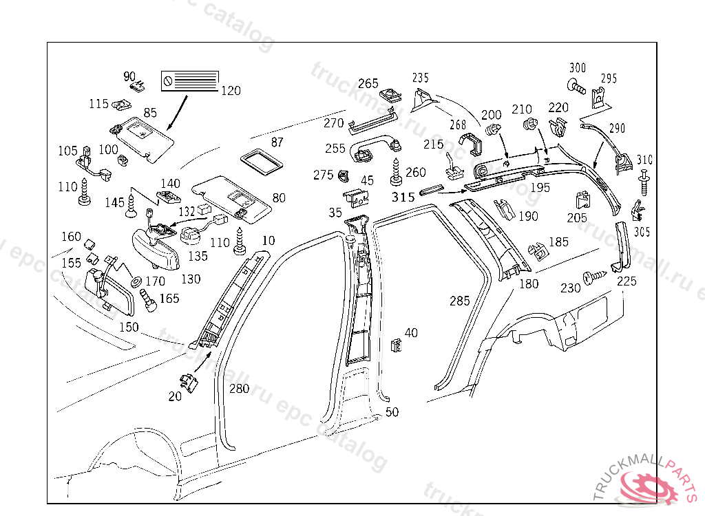 Схема Mercedes A2088100117 двигатель E 430 4MATIC 210.283 FROM ...