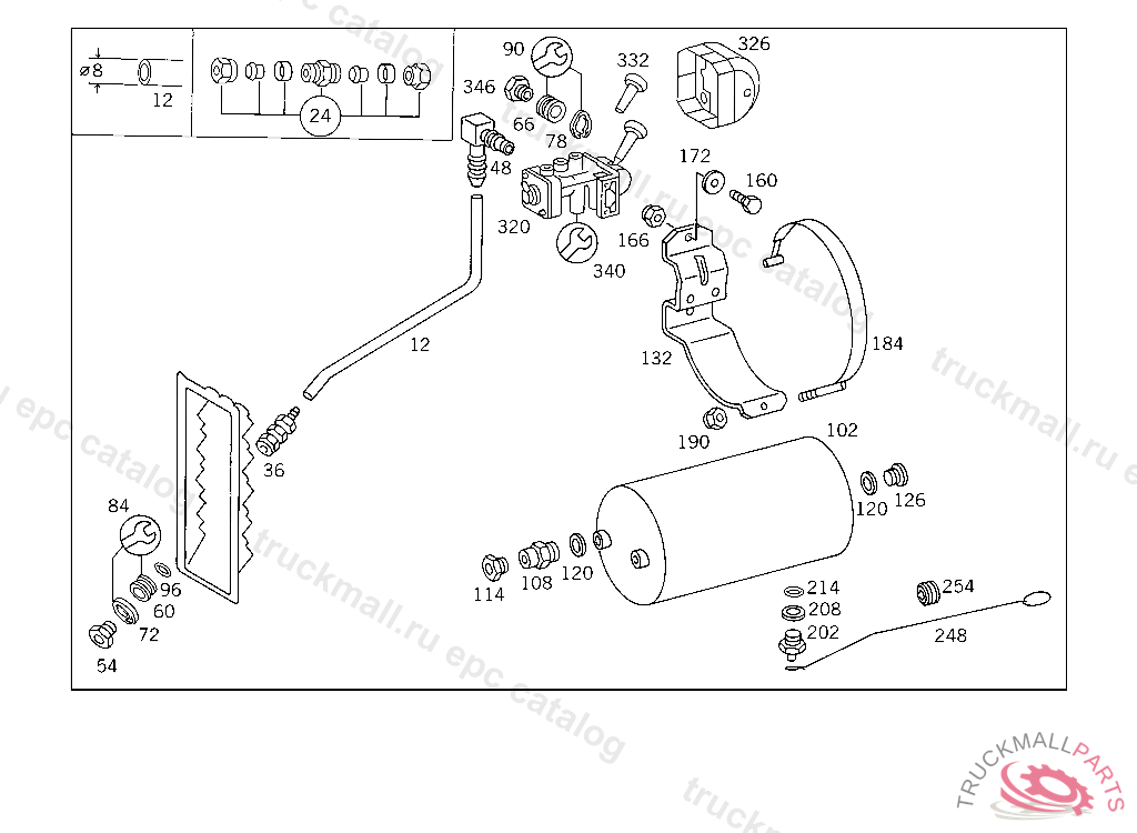 Схема Mercedes A0004323101 двигатель 1117 LS 676.254