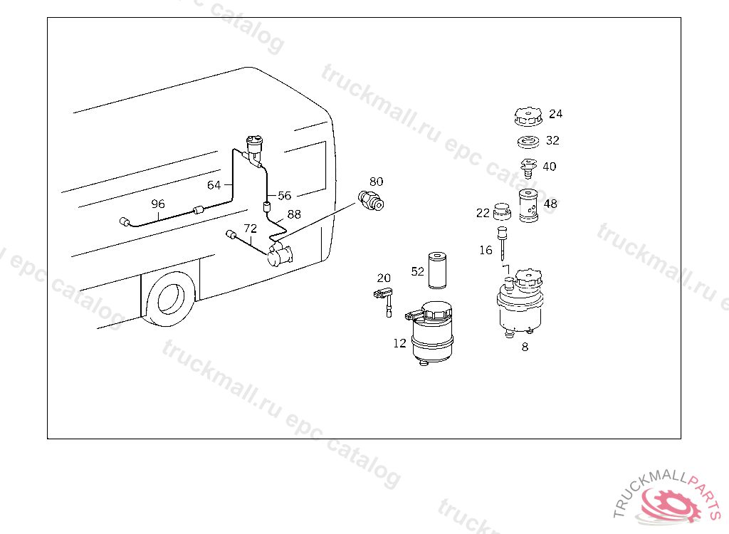 Схема Mercedes A0004660967 двигатель O 405 GN 612.520