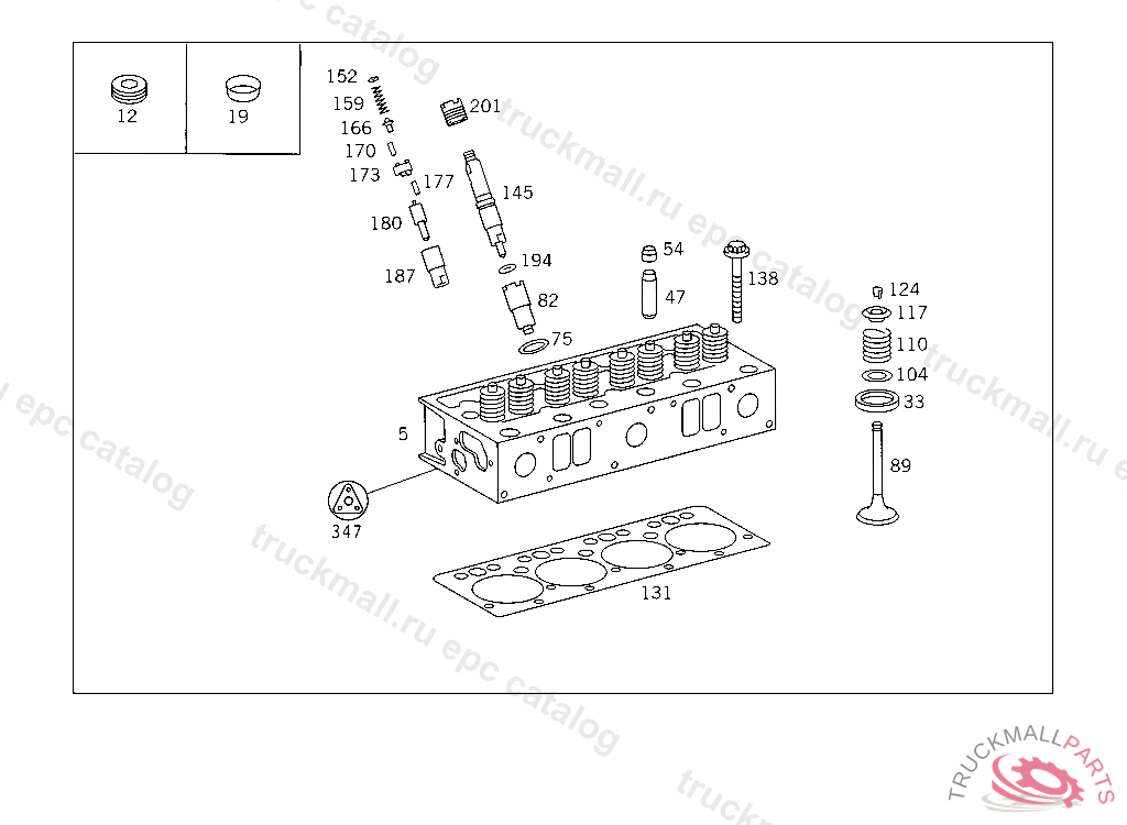Схема Mercedes A0010171652 двигатель OM 364 LA 354.925