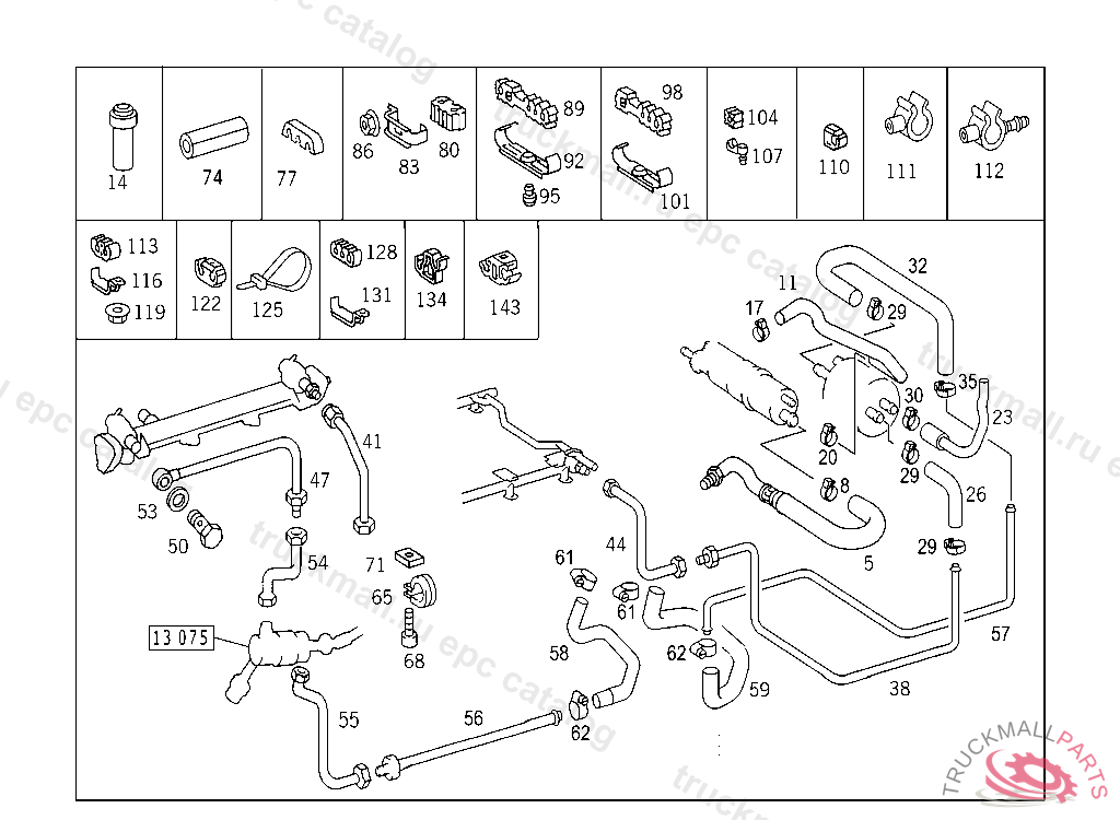 Схема Mercedes A2024766126 двигатель CLK 200 KOMPRESSOR 208.445