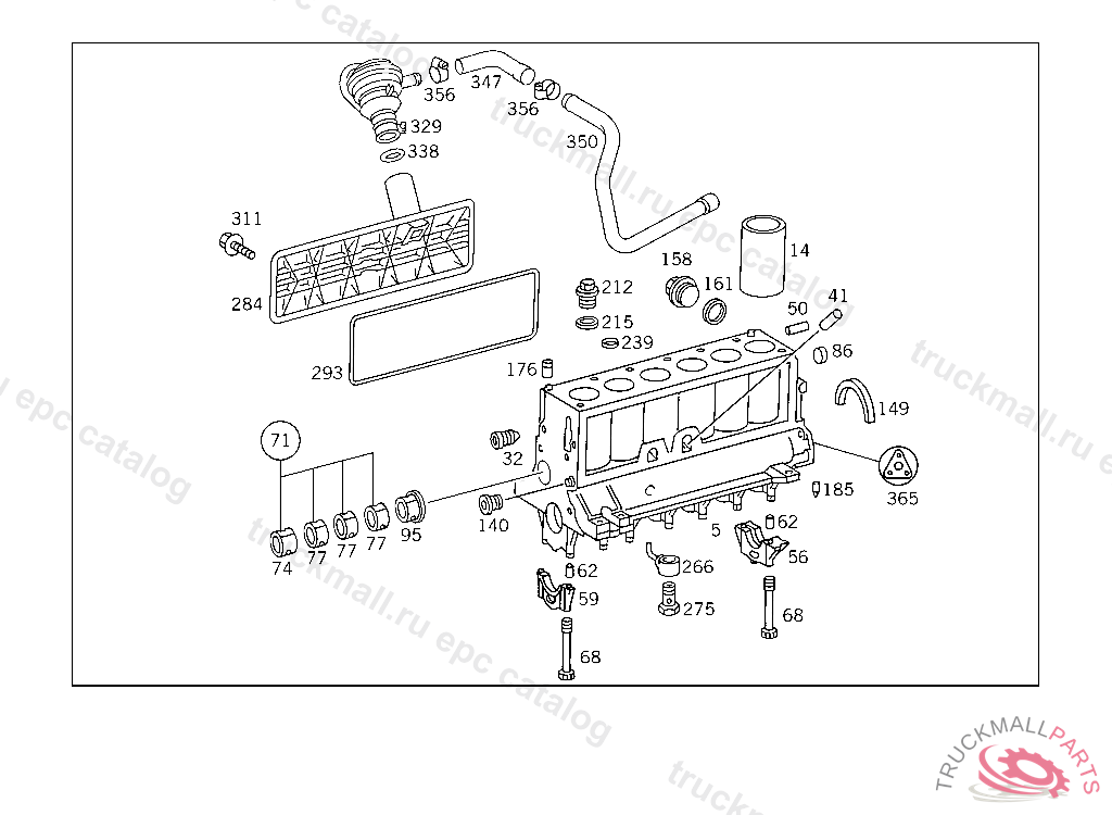 Схема Mercedes A3660100223 двигатель OM 366 A 376.961