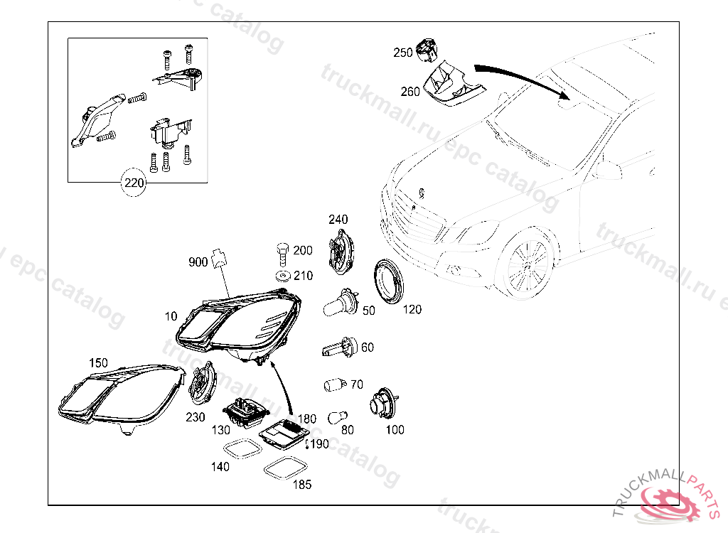 Схема Mercedes A0008260400 двигатель E 300 212.054