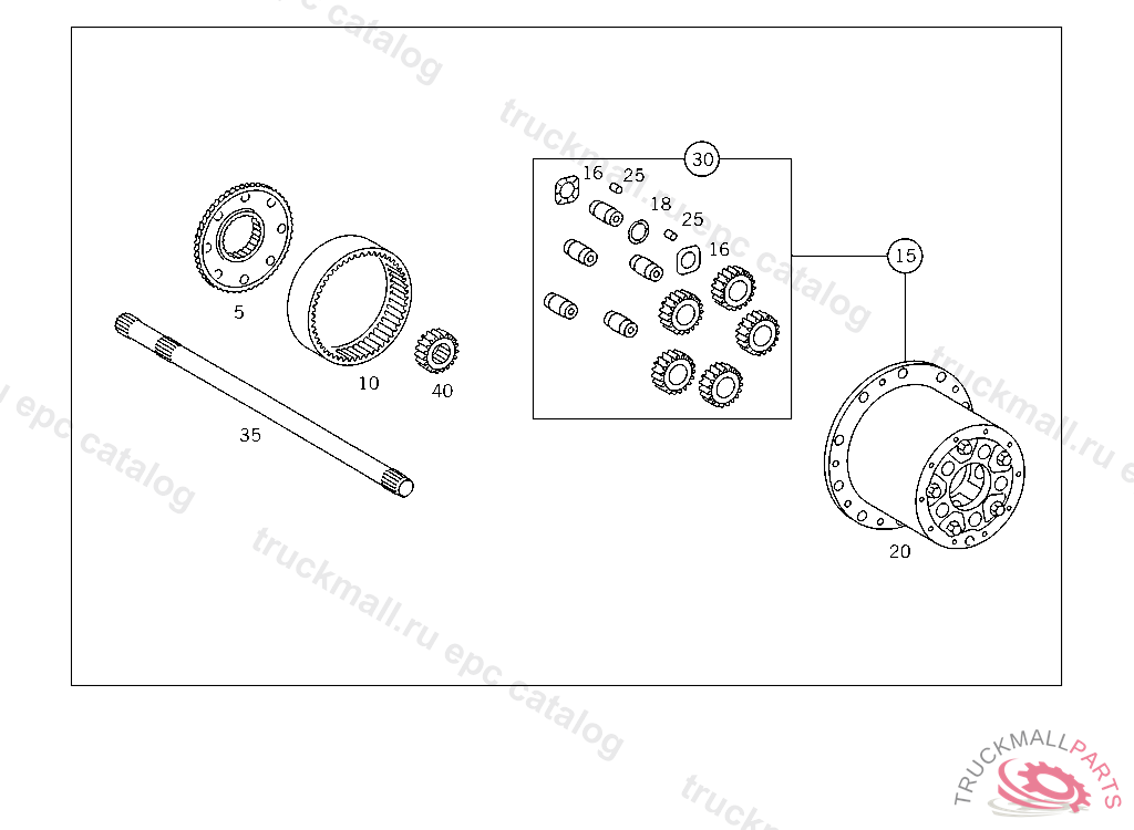 Схема Mercedes A3553500254 двигатель HD 7/5 DG-10 748.990